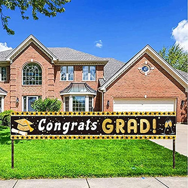 2021 Congrats Grad Banner Graduation Decorations Yard Sign, Extra Large ...