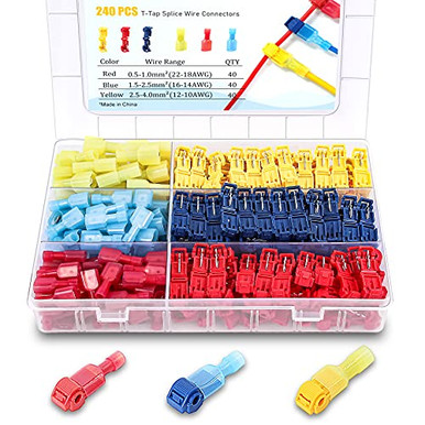 Flytuo 240PCS T-Tap Wire Connectors, Self-Stripping Quick Splice ...