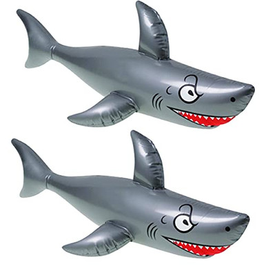 2 Inflatable Shark Float Pool Toy 40 Inch - Shark Birthday Decorations ...
