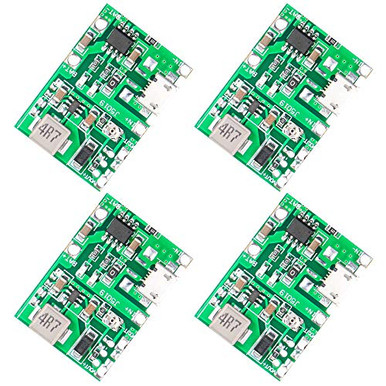 4Pcs 2A USB 18650 Lithium Li-ion Battery Charger Module Boost 3.7V to ...