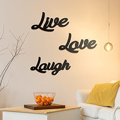 3 Pieces Wooden Cutout Sign Rustic Wood Word Sign Decorative Wooden ...