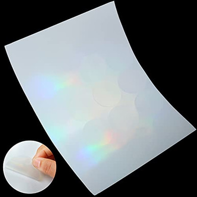 Transparent Printable Vinyl Round Labels Holographic Transparent ...