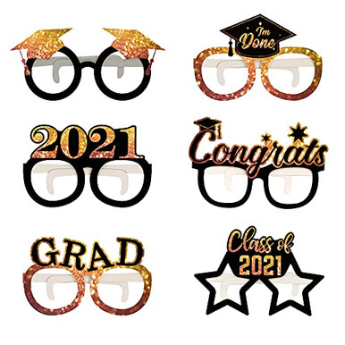 Graduation Eyeglasses 2021 Glitter Fancy Grad Graduation Party Glasses ...