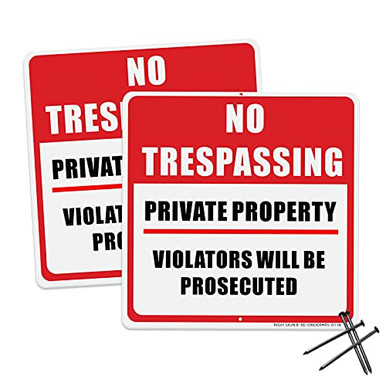 NO TRESPASSING PRIVATE PROPERTY PRIVATE HOUSING No Trespassing Aluminum ...