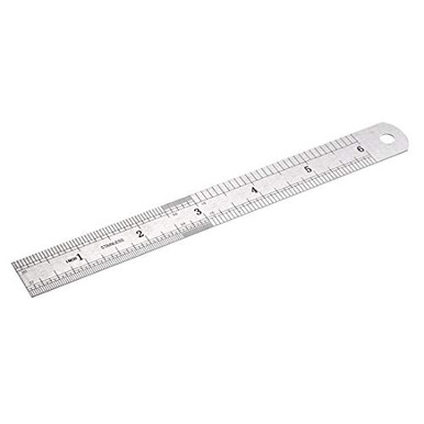 uxcell Straight Ruler 150mm 6 Inch Metric Stainless Steel Measuring ...
