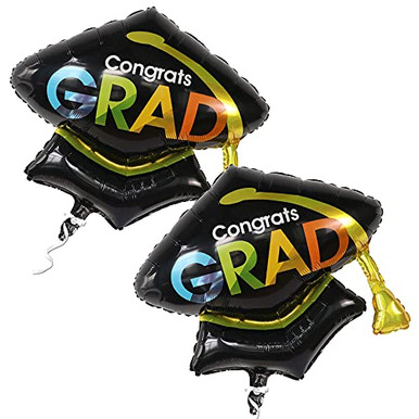 Large Multicolor Graduation Cap Balloons -Inch Pack of 2 | Congrats ...