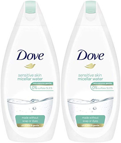 Dove Sensitive Skin Micellar Water Body Wash 16.9 Ounce / 500 Ml -Pack of 2- International ...