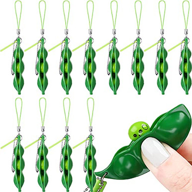 12 Pieces Fidget Bean Toy Funny Facial Expression Bean Fidget Toy ...
