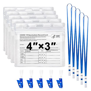 Vaccine Card Holder Protector Badge - 5 Pack Waterproof 4x3 for CDC ...