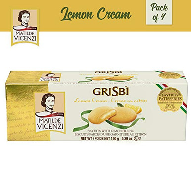 Matilde Vicenzi, Grisbi Lemon Cream (150g Box, 4-pack), Lemon Filled ...