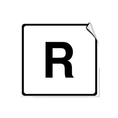 Letter R Business Large Letter and Number LABEL DECAL STICKER Sticks to ...