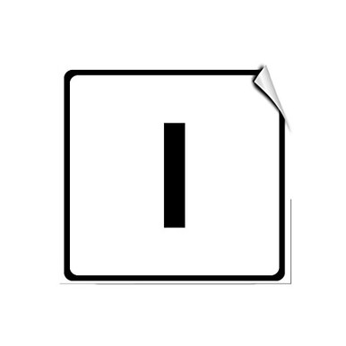 Letter I Business Large Letter and Number LABEL DECAL STICKER Sticks to ...
