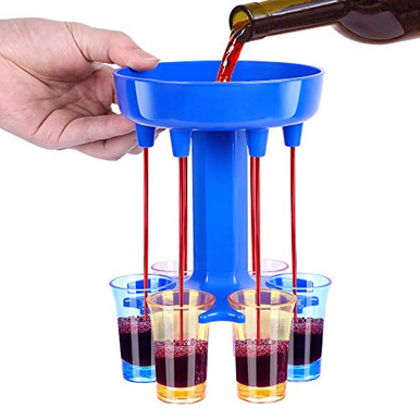 Shot Glass Dispenser with 6 Acrylic Cups Glasses Hanging Holder Stand ...