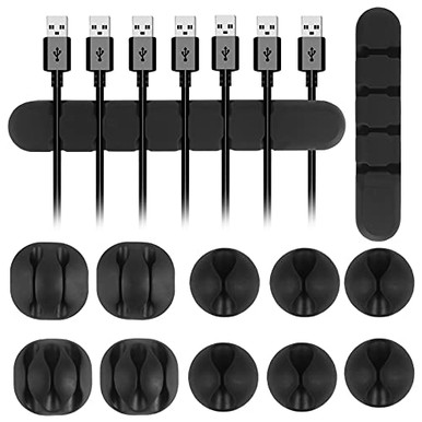 Cable Clips Black Self Adhesive Cable Drop 12 Pack Desk Wire Clips for ...