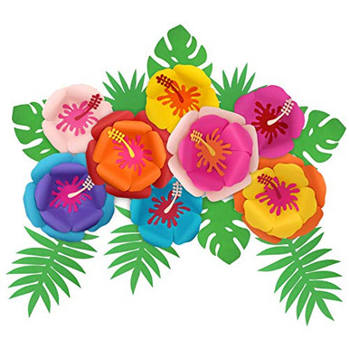DIY Luau Hawaiian Hibiscus Large Paper Flowers Moana Party Supplies ...