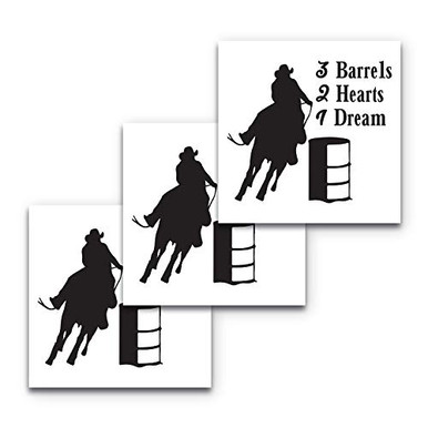 5x5 Barrel Racing Decal 3-Pack 100 percent Waterproof Horse Decals for ...