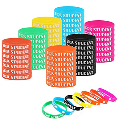 49 Pcs Star Student Wristbands Colored Star Wristbands Silicone ...