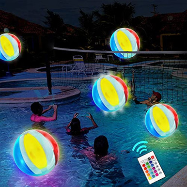 Luminous Beach Ball Pool Floating Toys Glow 16 Inch 13 Colors Changing ...