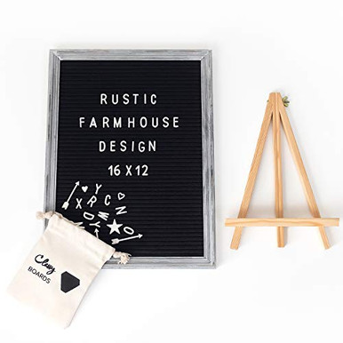 Rustic Letter Board with White Wood Vintage Frame 16x12 Inch Antique ...