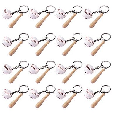 12 Set Mini Baseball Bat and Ball Keychain Baseball Party Favors for ...