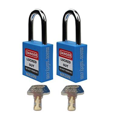 Mason Lockout Tagout 2 Pack KEYED Alike Safety Lockout Padlock, Blue ...