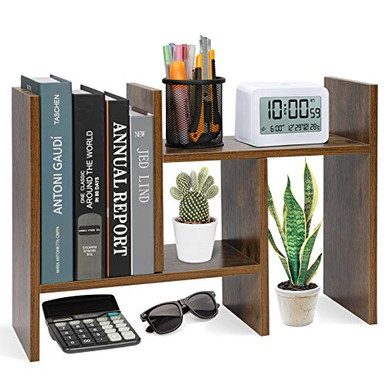 Hossejoy Desktop Organizer Office Storage Rack Adjustable Wood Desk ...