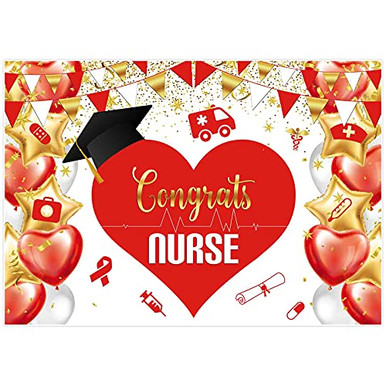 Allenjoy 7x5ft Congrats Nurse Graduation Backdrop for Girls Woman Grad ...