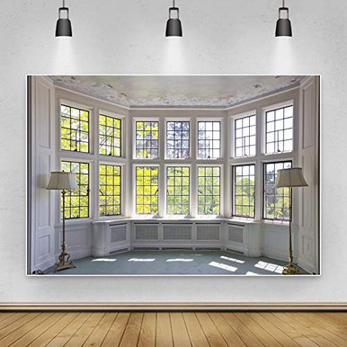 Qinunipoto 6x4ft Polyester Classic French Pane Bay Windows Backdrop ...