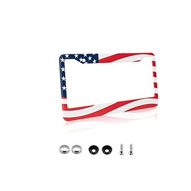 American Flag License Plate Frame/Holder with USA Nations Flags Fine ...