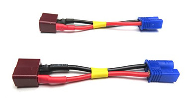 2 Pack Deans Female RC Connector to EC2 Male Connector 18 AWG Wire ...