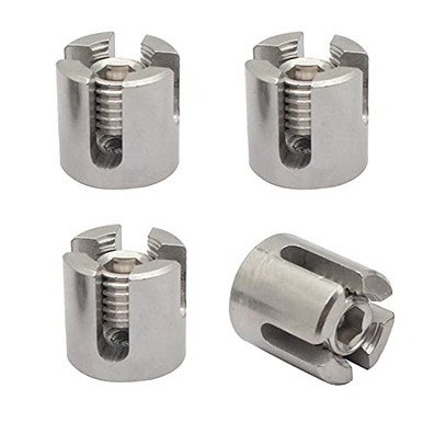 Kyien 4Pcs 316 Stainless Steel Cross Cable Clamps 1/8 Inches Wire Rope ...