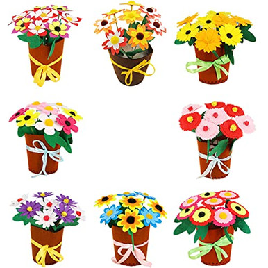 Chris.W 8Pcs DIY Flower Craft Kits - Spring Flower Bouquet Craft Kit ...