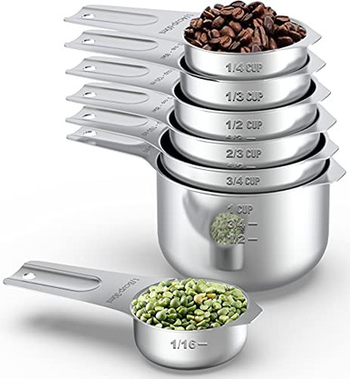 Stainless Steel Measuring Cups - Wildone Metal Measuring Cup Set for ...