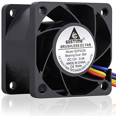 GDSTIME 40mm PWM Fan 4-Pin 12V 40x40x28mm Dual Ball Bearing High Speed ...