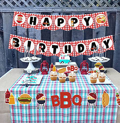 JeVenis 8 PCS BBQ Birthday Party Decorations Barbecue Birthday ...