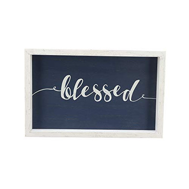 Paris Loft Blessed Wall Signs Decor|Blessed Script Rustic Wood Box Wall ...