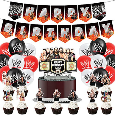 WWE Party Supplies Birthday Undertaker Party Decorations Set Include ...
