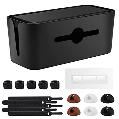 Cable Management Storage Box with Wire Clips and Ties Kit for TV ...