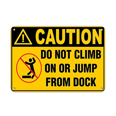 Monitorloe Caution Do Not Climb On Or Jump from Dock Hazard Labels 8 x ...