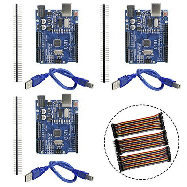 KeeYees 3 Set UNO R3 ATmega328P CH340 Microcontroller Development Board Compatible Arduino UNO ...
