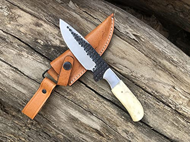 Custom Handmade Hunting Knife with Bone Handle Knife Fixed Blade ...