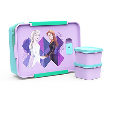 Zak Designs Disney Frozen 2 Reusable Plastic Bento Box with Leak-Proof ...