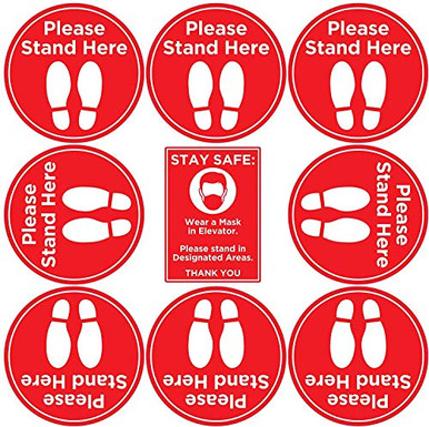 Elevator Lift Social Distancing Floor Stickers Kit - 1250mm X 1000mm ...