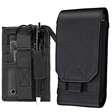 IronSeals Tactical ID Card Badge Holder and Adjustable Molle Phone ...