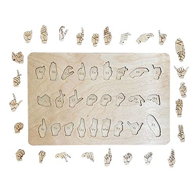 American Sign Language Puzzle 11.81x7.87 inch - Desktop Alphabet Puzzle ...