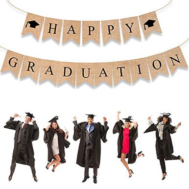 Happy Graduation Burlap Banner 2021 Happy Grad Banner Graduation Party ...