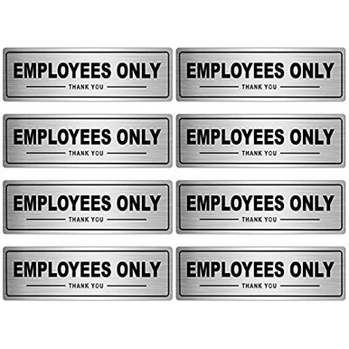 Fainne 8 Pieces Employees Only Sign Stickers Silver Employees Only Sign ...