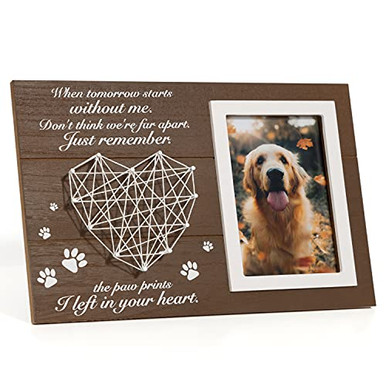 Pet Memorial Gifts Pet Loss Memorial Frame Leave Paw Prints on our ...