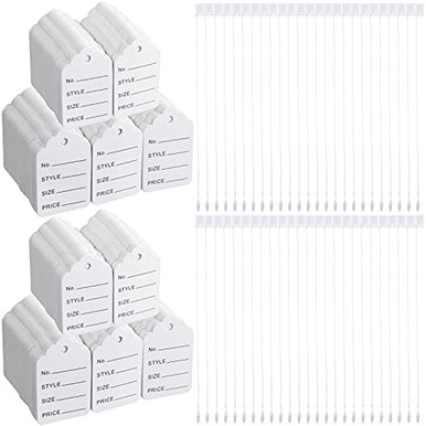 2000 Pieces White Marking Price Tags and Hang Tag String Store Tags ...