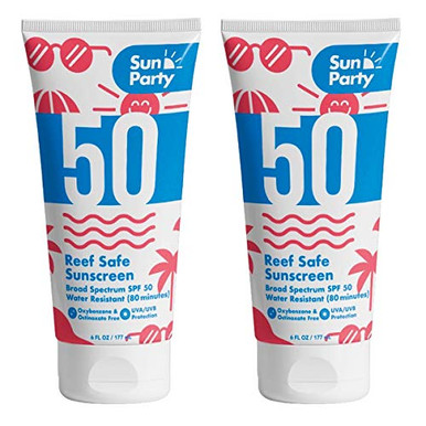 Sun Party Reef Safe Sunscreen SPF 50 6 oz Tube - 2 PACK ...